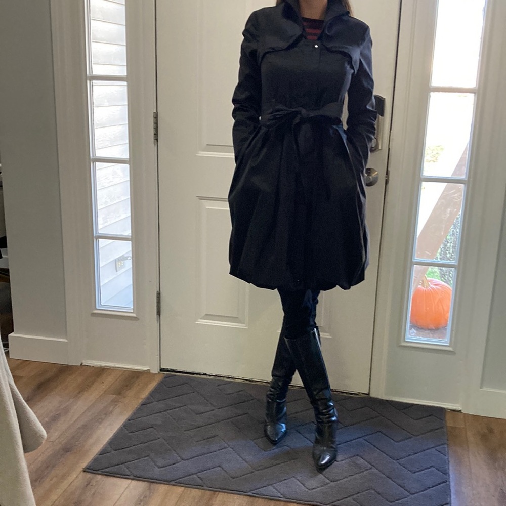 Samuel Dong Classic Bubble Trench Coat Dress Xs In Bl… - Gem